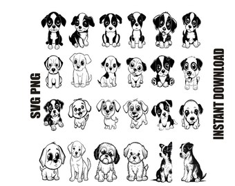 Cute DOG PUPPIES SVG, Dog Puppies Clipart, Dog Puppies Svg Files for ...
