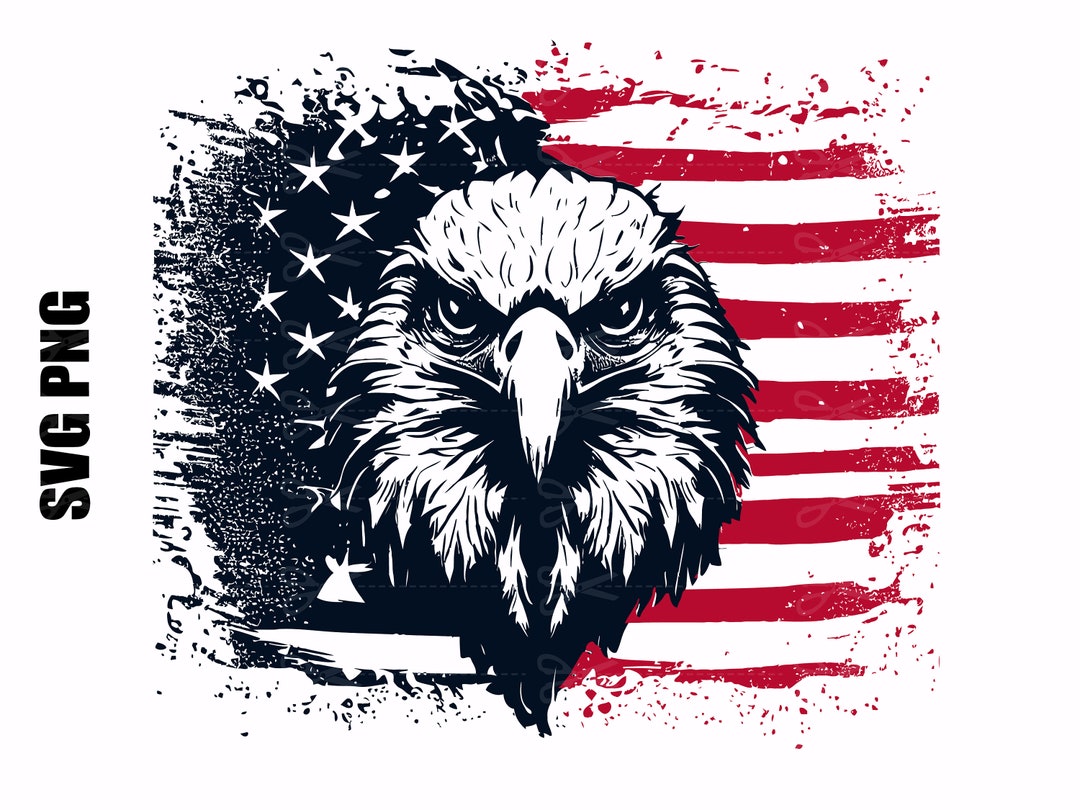 Eagle With American Flag Svg, Distress American Flag Svg, Grunge Eagle ...