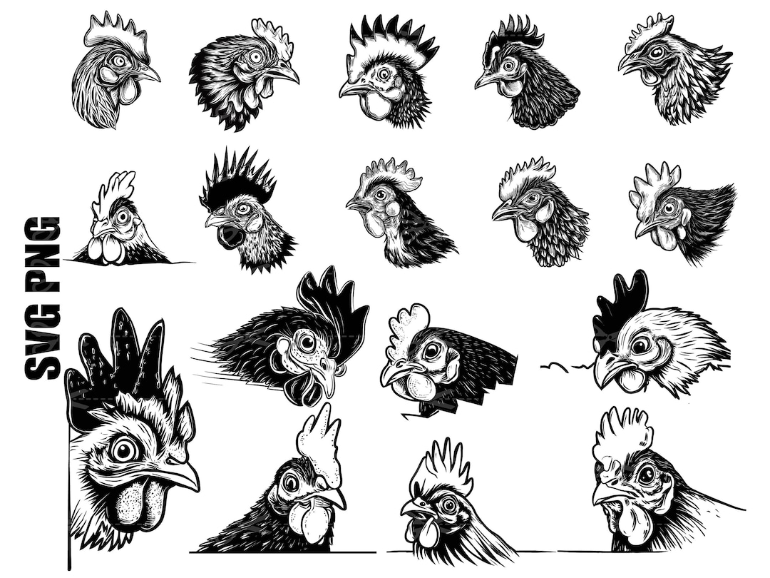 Chicken Head SVG, Chicken, Peeking Svg, Hen Svg, Chicken Clipart, Chicken Head Svg File for ...