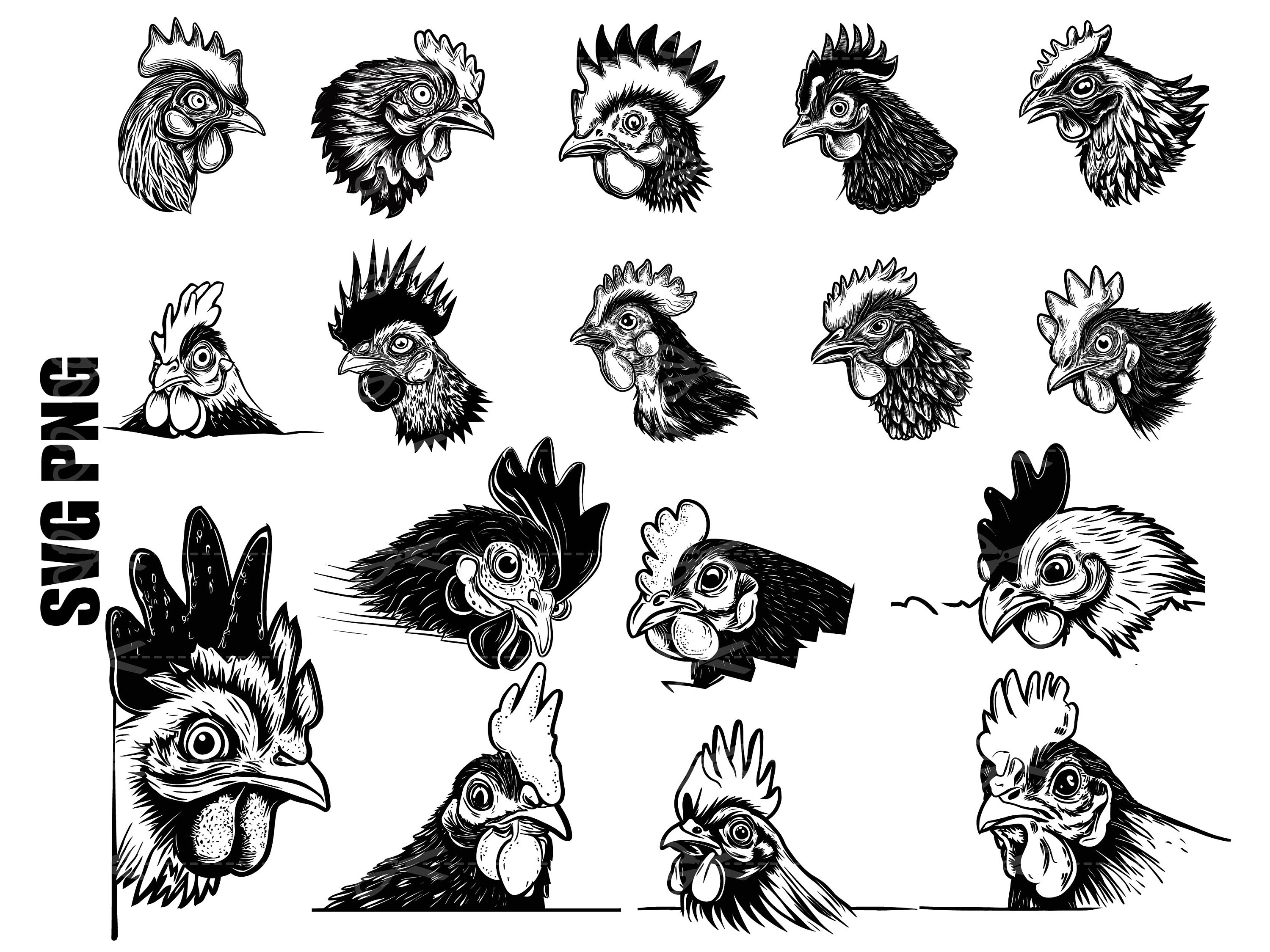 Cabeza de pollo SVG Pollo Peeking Svg Gallina Svg Imágenes - Etsy México