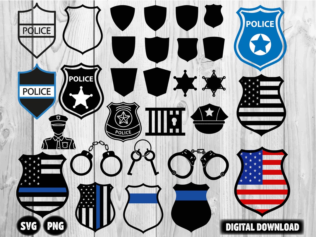 Police Badge Svg Police Officer Svg Thin Blue Line Svg - Etsy