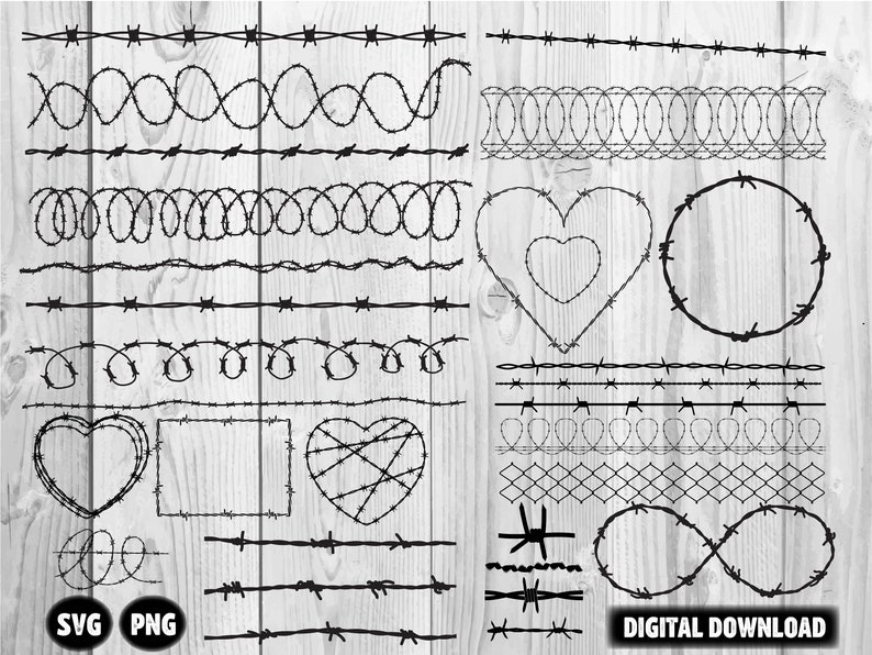 BARBED WIRE SVG Barbed Wire Svg Cut Files for Cricutbarbed - Etsy