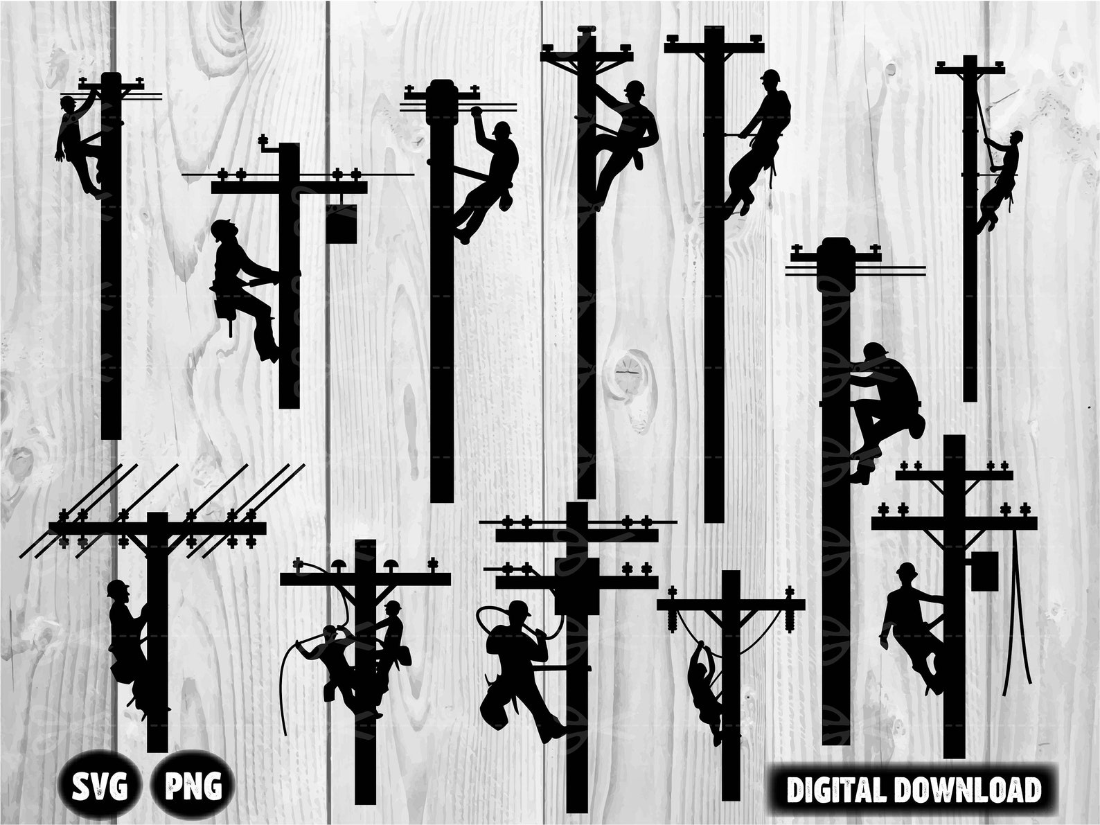Lineman SVG Cut Files Lineman Silhouette lineman Png Line - Etsy