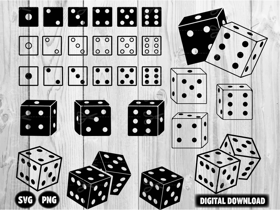 Dice SVG Bundle Dice Silhouette Casino Svg Gamble Svg - Etsy