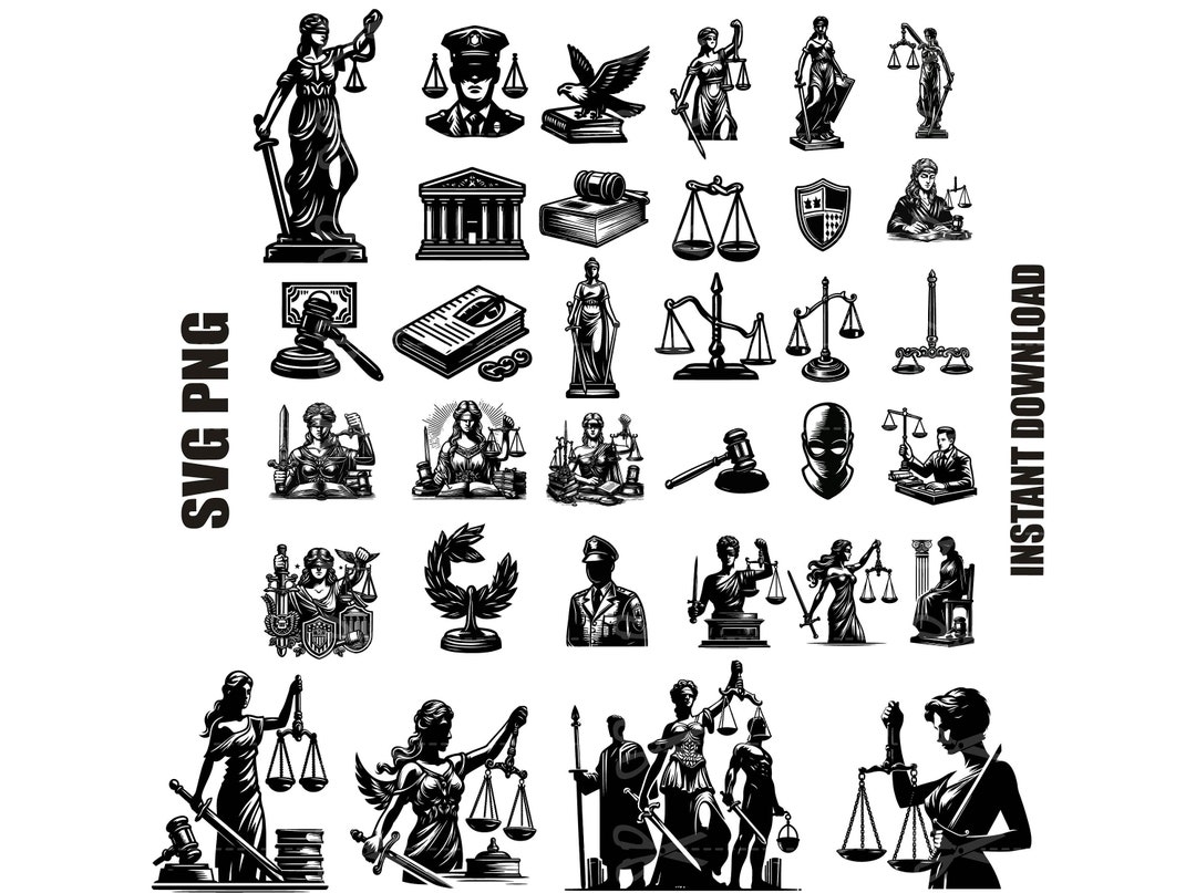 Justice Svg, Justice Silhouette, Justice Svg Bundle, Scales Justice Svg ...