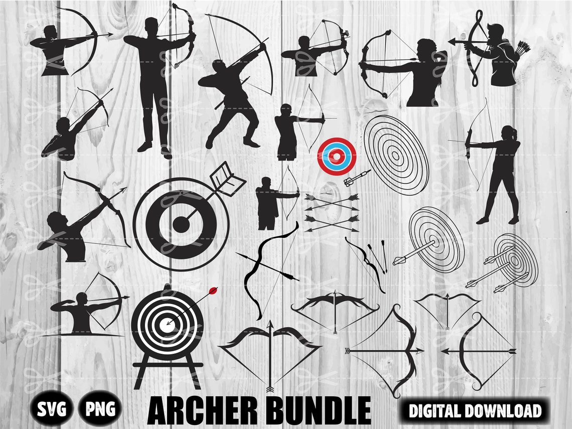 Archer Svg Bow and Arrow Svg Archery Png Bow Hunting Svg - Etsy