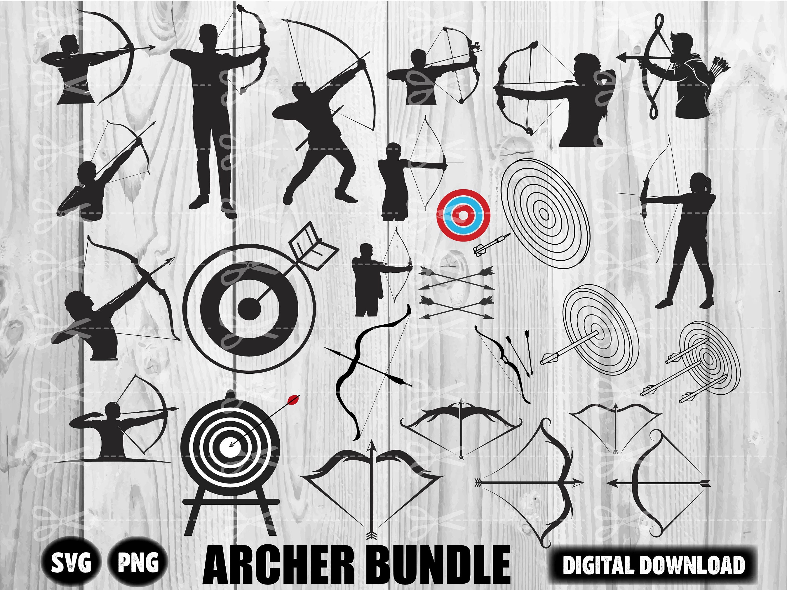 Archer Svg Bow and Arrow Svg Archery Png Bow Hunting Svg - Etsy Australia