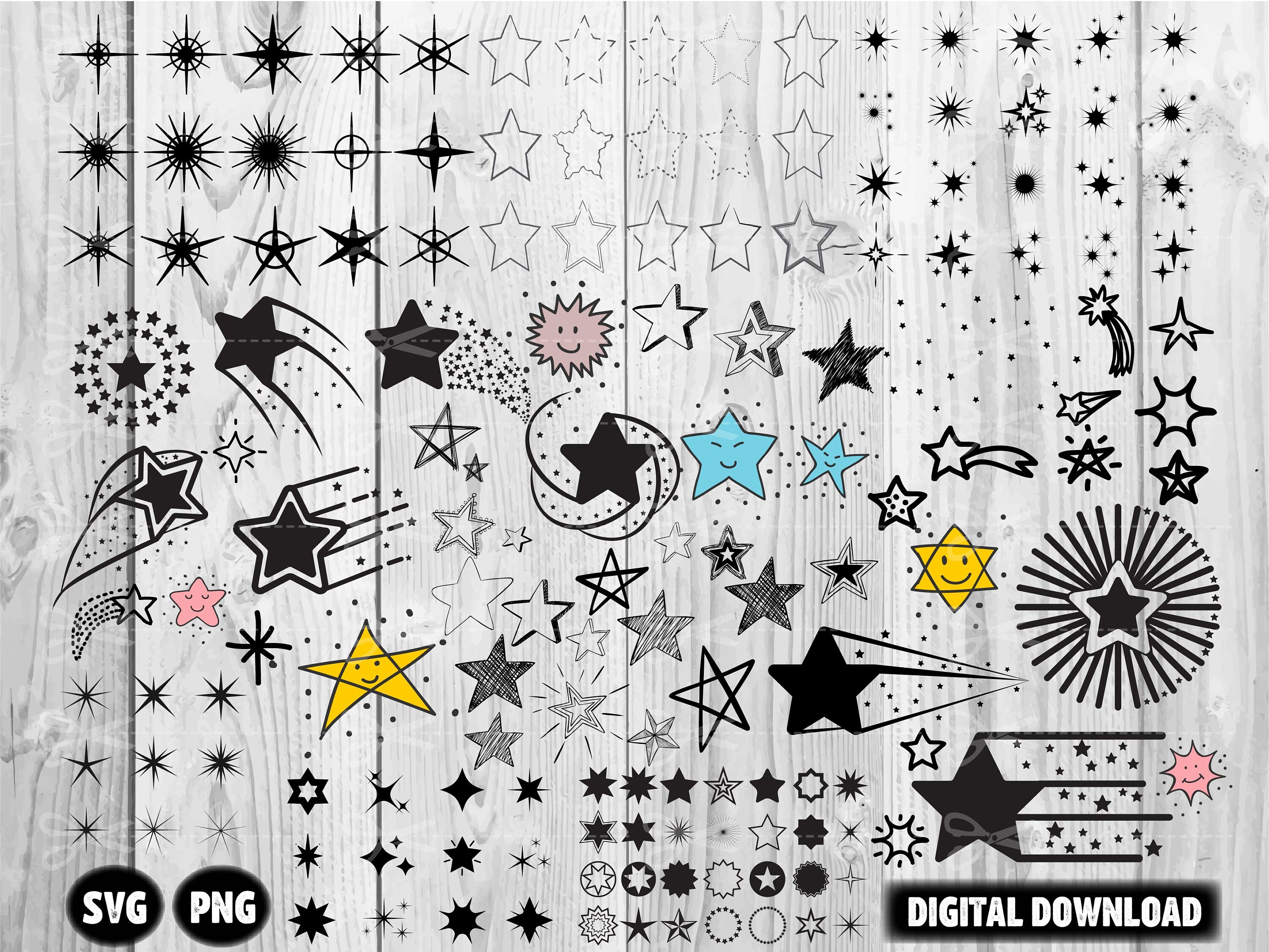 STARS SVG Bundle STARS Clipart Stars Svg Cut Files for - Etsy Australia