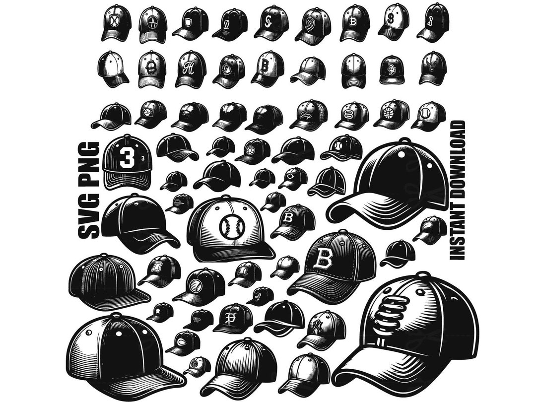 Baseball Cap SVG Bundle, Baseball Cap SVG, Baseball Cap Clipart ...