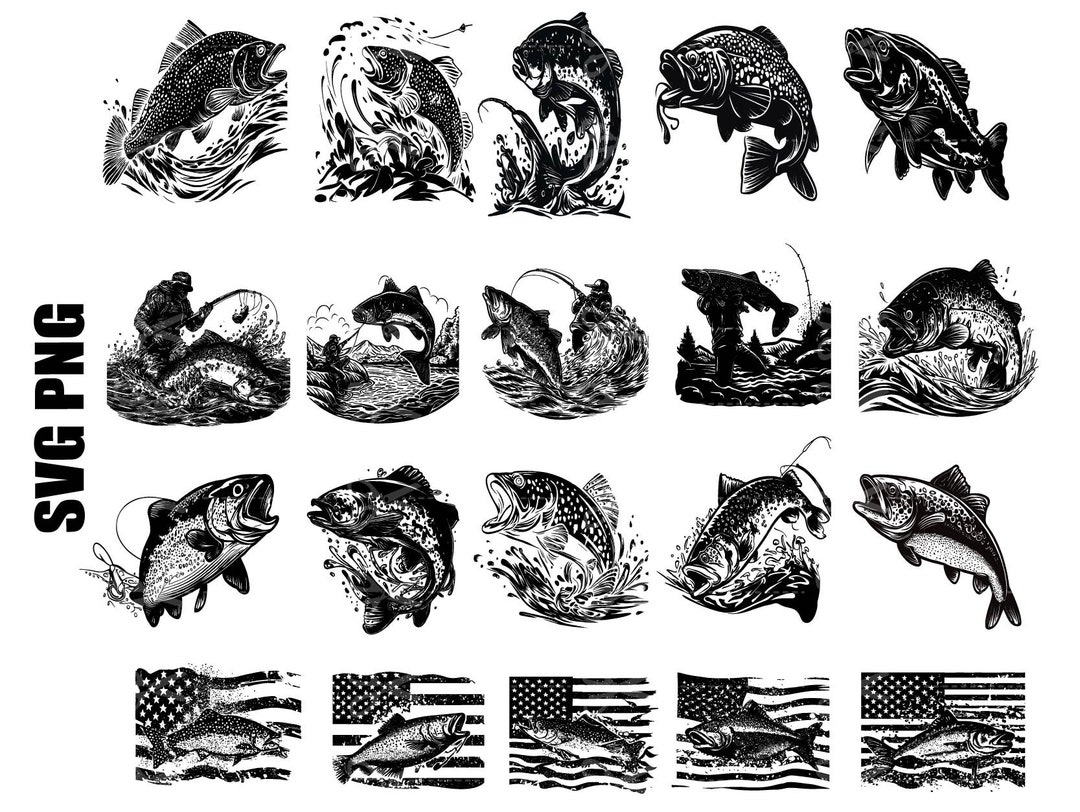 Trout Fishing Svg, Trout Fish Svg, Trout Fishing Clipart, Trout Fishing ...