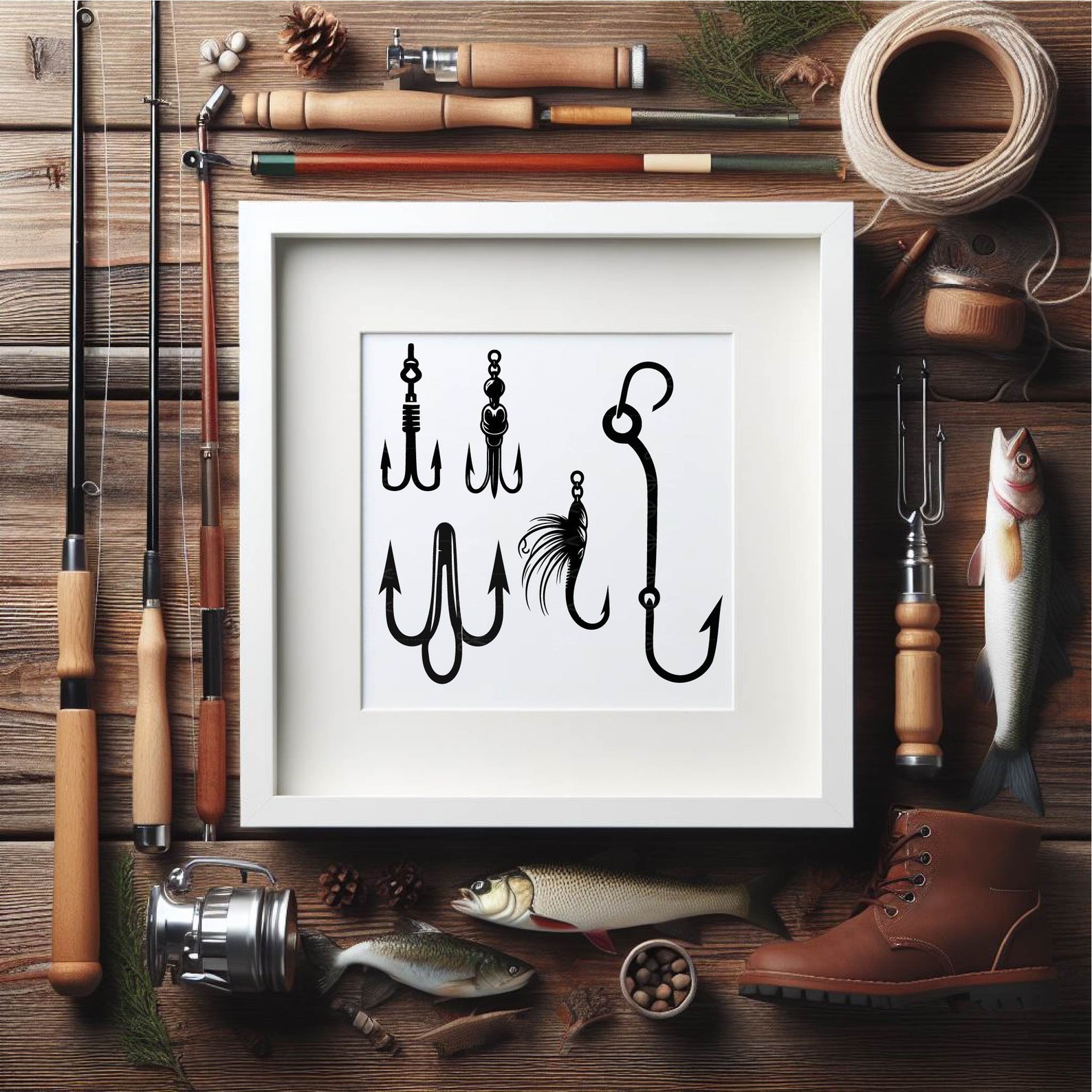 Fish Hooks SVG Bundle, Fish Bait Svg, Fish Hooks Clipart, Fish Hook ...