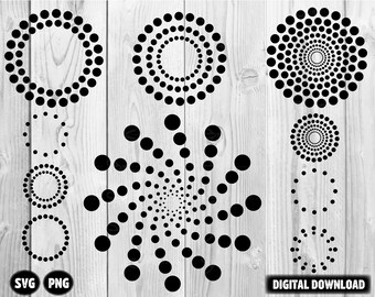 Dotted Frame Svg, Dots Circle Border Svg Cut Files for Cricut, Monogram Frame Png, Cricut Files ...