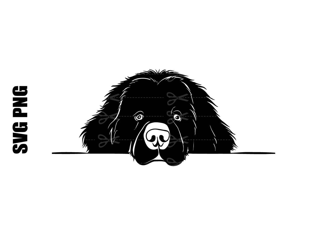 Peeking Newfoundland Svg, Peeking Newfoundland Clipart, Newfoundland ...