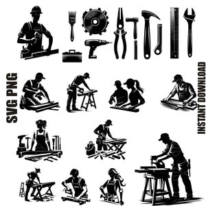 Carpenter Tools Svg, Carpenter Svg, Carpenters Svg, Lumberjack ...