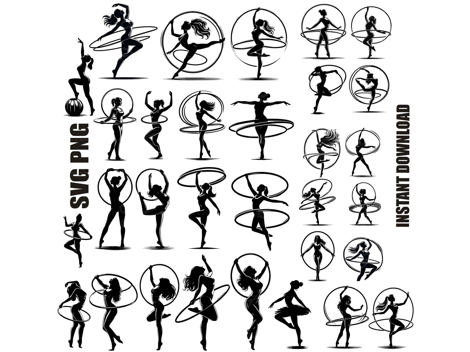 Hula Hoop SVG, Hula Hoop Svg Bundle, Hula Hoop Silhouette, Hula Hoop ...