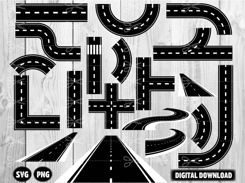 Road Svg Asphalt Road Svg Road Silhouette Road Clipart - Etsy