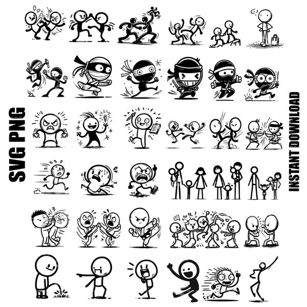 Stick Figures Svg - Etsy