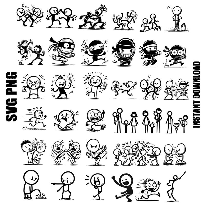 Stick Figures Svg - Etsy