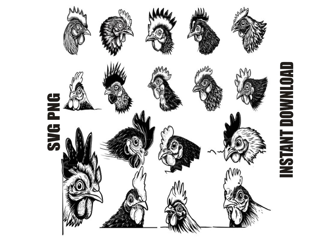 Chicken Head SVG, Chicken, Peeking Svg, Hen Svg, Chicken Clipart, Chicken Head Svg File for ...