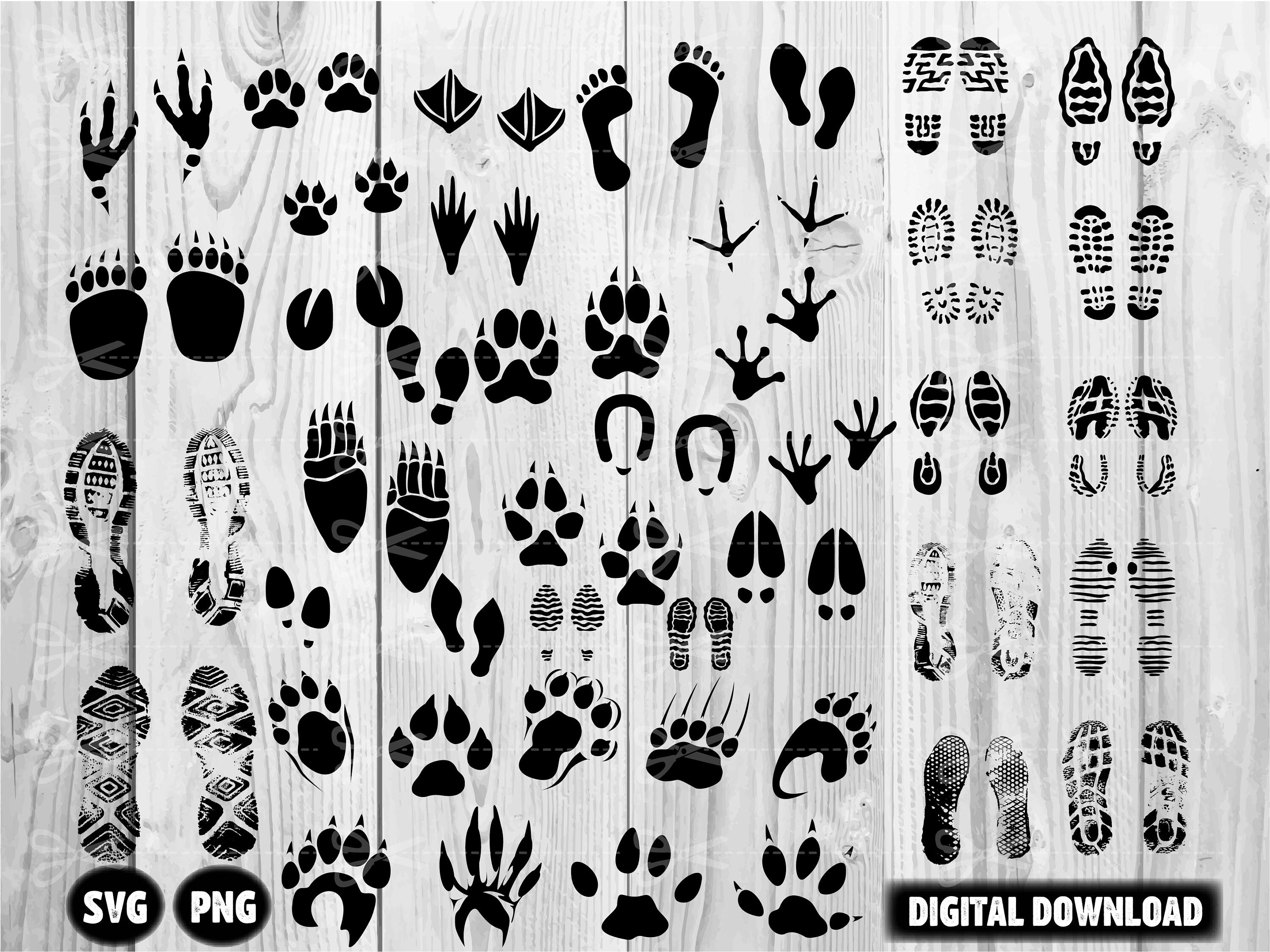 Footprint Svg Footprints Svg Animal Paw Print Svg Human - Etsy