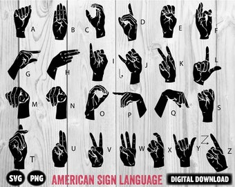 ASL Love Sign Language Svg/png/jpeg Design for (Download Now) - Etsy