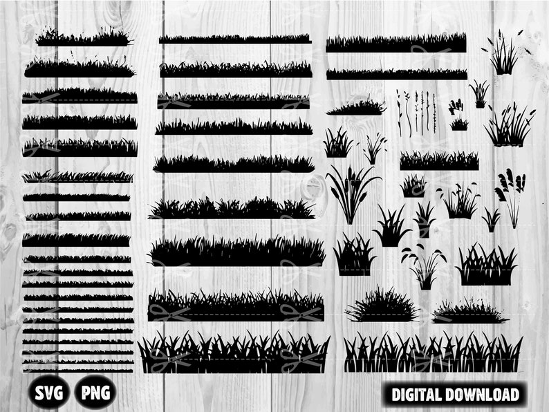 Wild Grass Svg Grass Clipart Grass Road Svg Grass Border - Etsy