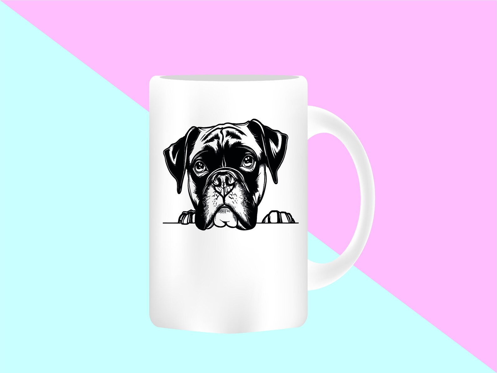 Boxer Dog SVG, Boxer Dog Head Svg, Boxer Dog Peeking Svg, Boxer Dog ...