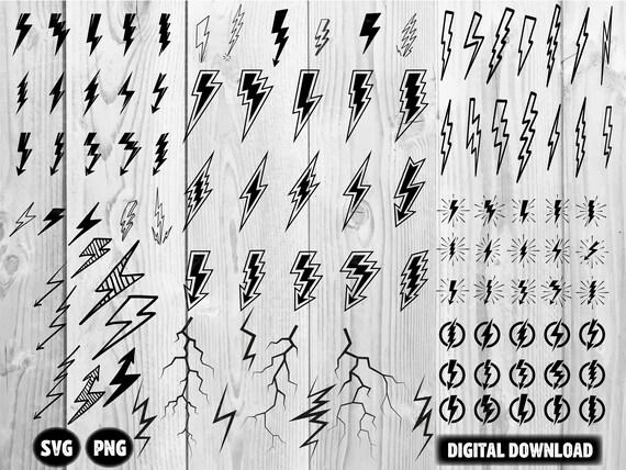 Lightning Bolt SVG Bundle THUNDER SVG Lightning Svg Files - Etsy UK