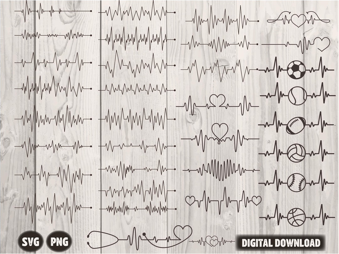 HEARTBEAT SVG Bundle HEARTBEAT Clipart Heartbeat Svg Cut - Etsy