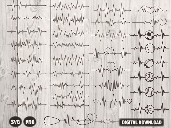 HEARTBEAT SVG Bundle HEARTBEAT Clipart Heartbeat Svg Cut - Etsy