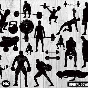 Weight Lifting SVG Cut Files Weight Lifting Silhouette - Etsy