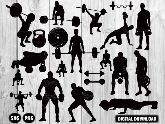 Weight Lifting SVG Cut Files Weight Lifting Silhouette - Etsy