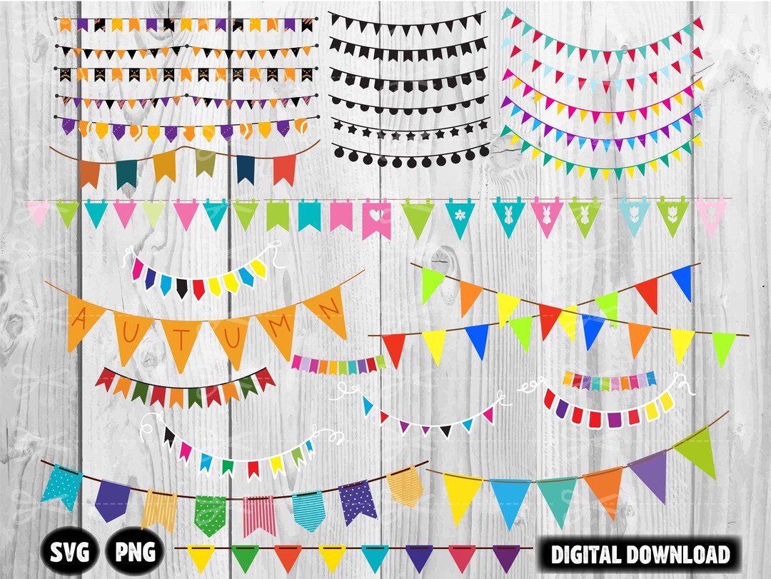 Bunting Banner SVG Bunting Svg Cut Files for Cricut Scallop - Etsy