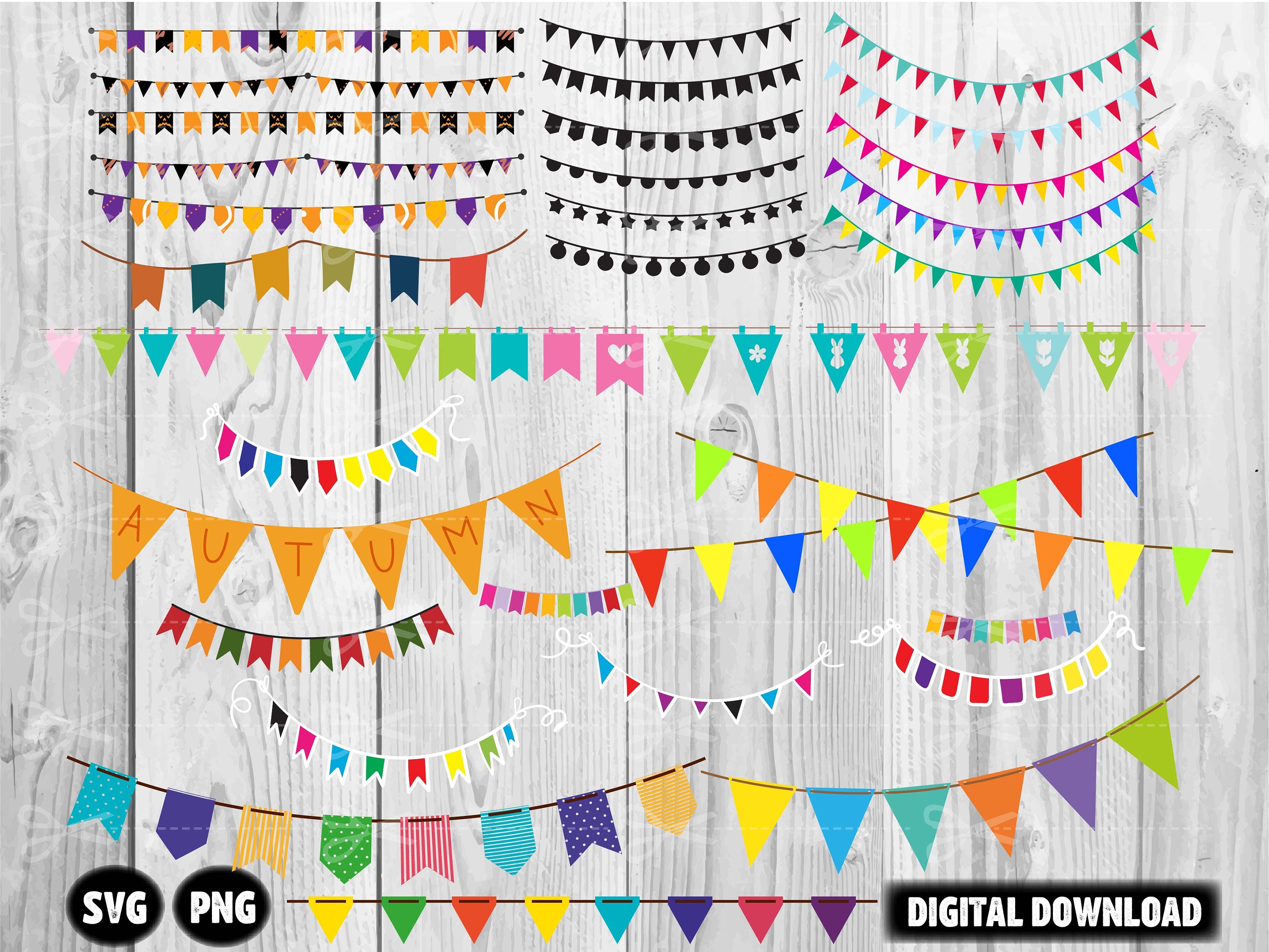 Bunting Banner Svg Bunting Svg Cut Files For Cricut Scallop Etsy