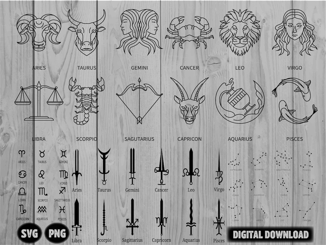 Zodiac Signs SVG Bundle Horoscope SVG Bundle Scorpio Svg - Etsy