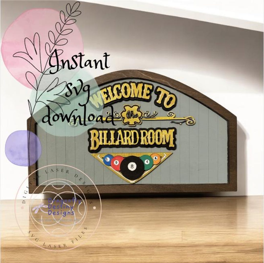 Billard Room Sign SVG File - Etsy