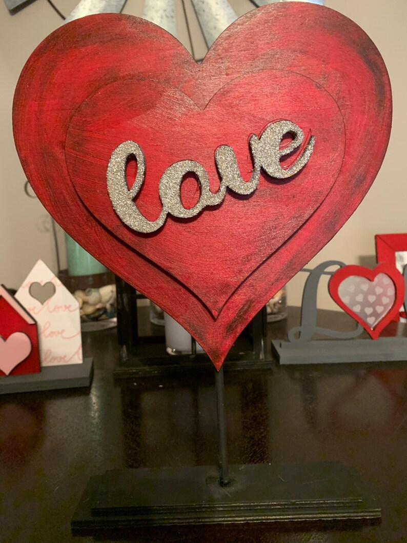 Love Heart on a Stand - Etsy