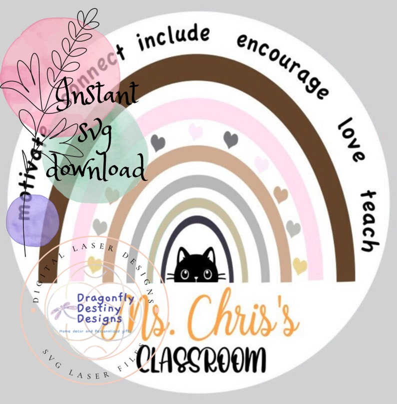 Teacher Rainbow Classroom Sign SVG File (digital Download) - Etsy