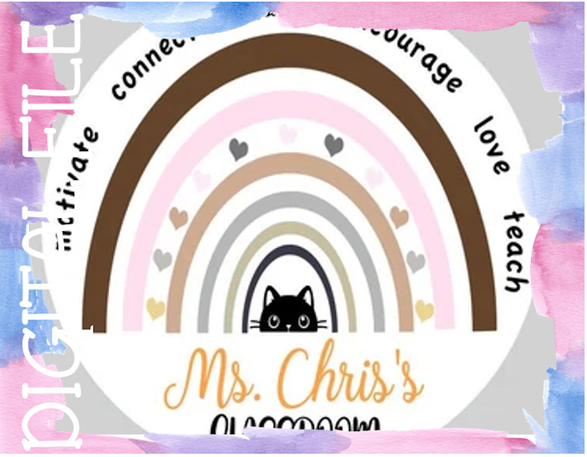 SVG File for Teacher Rainbow Classroom Sign - Etsy