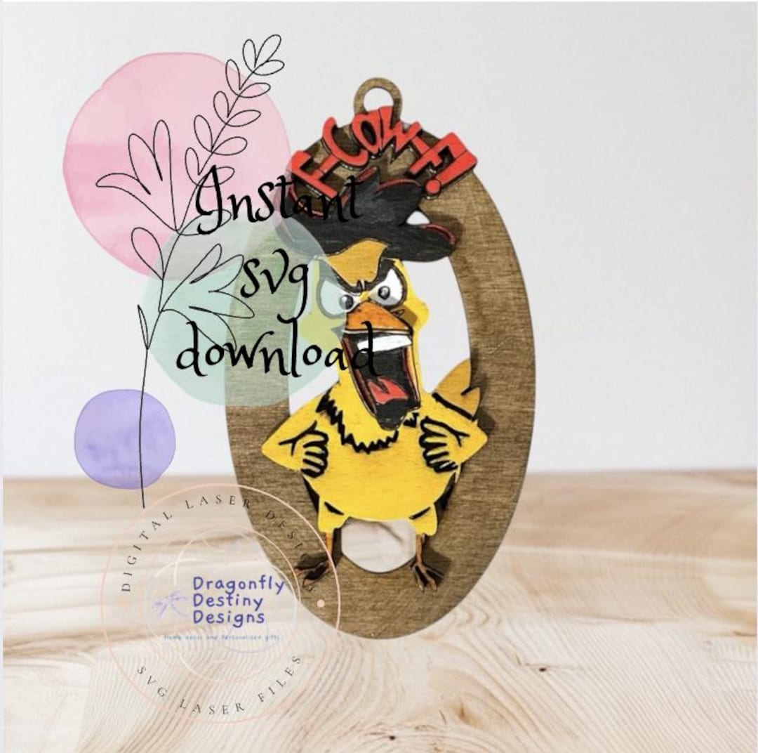 F-caw-f Angry Chicken Ornament SVG File (digital Download) - Etsy