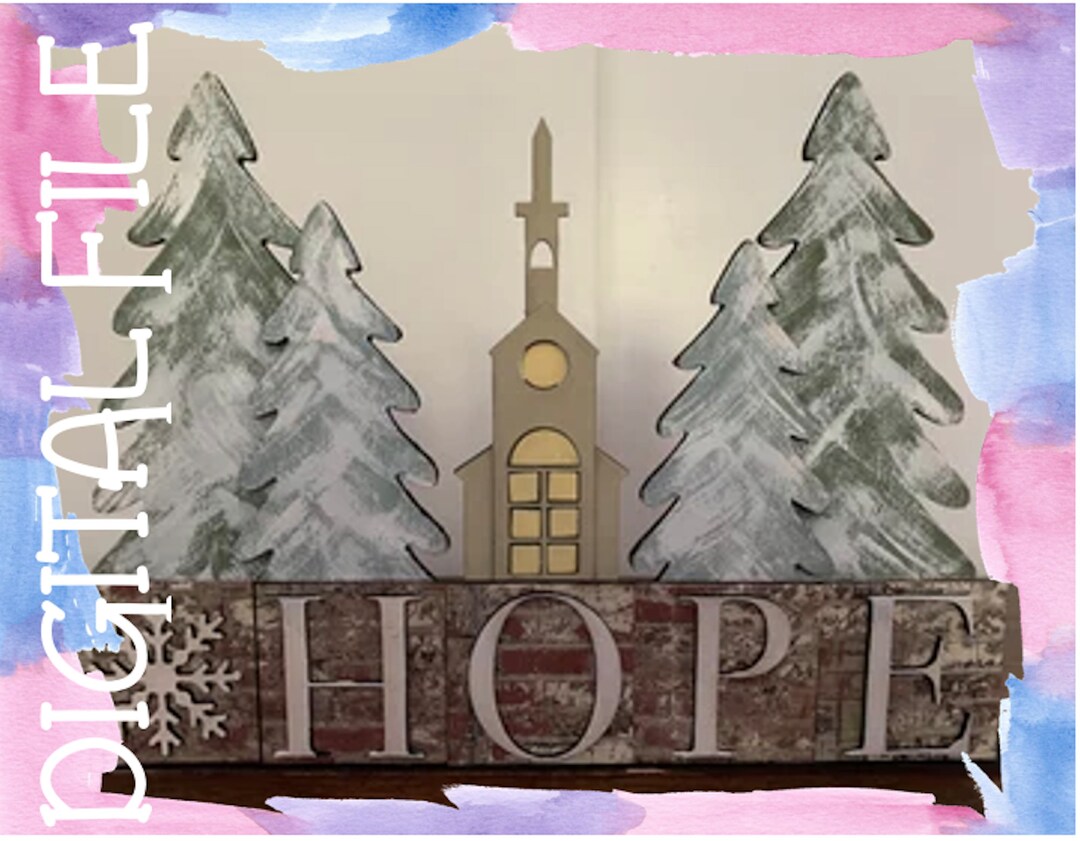 Hope Church and Trees SVG File - Etsy