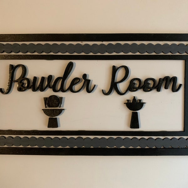 Powder Room Sign - Etsy