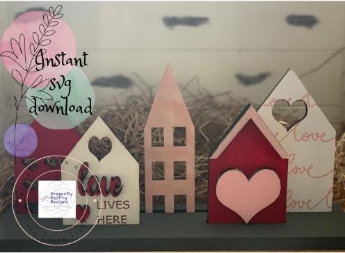 Valentine Village SVG File (digital Download) - Etsy