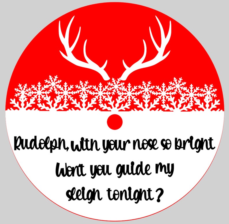 SVG File for Rudolf Antler and Red Nose Door Hanger - Etsy