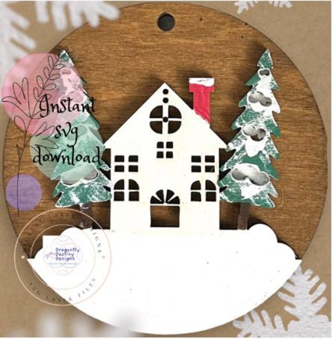 Christmas Winter House Ornament SVG File (digital Download) - Etsy