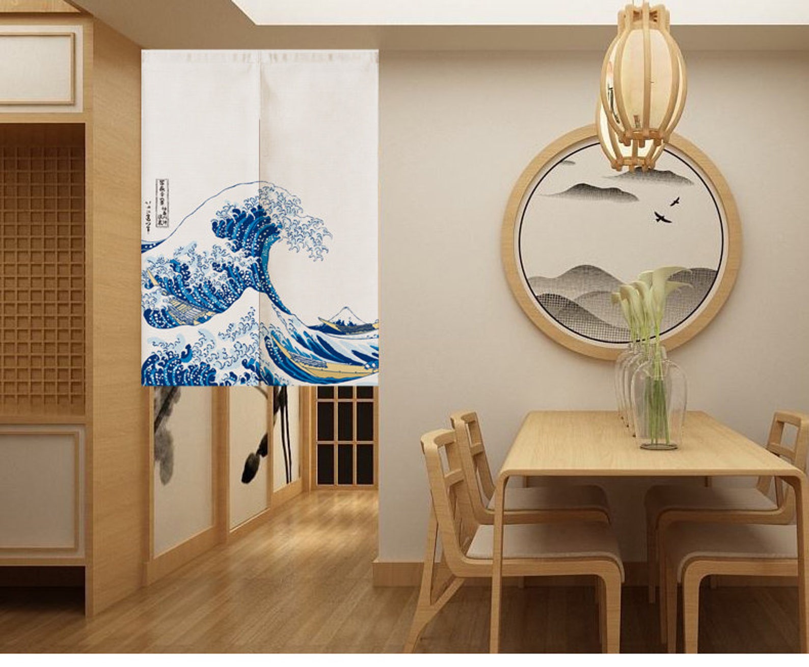 Japanese Doorway Curtain Split Cotton Fabric Noren Curtain - Etsy