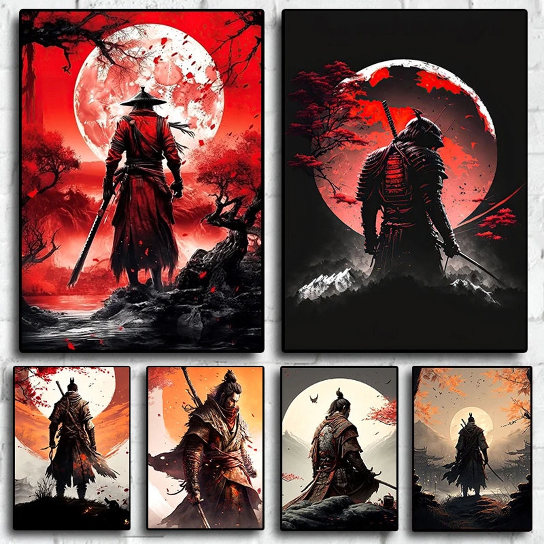 Japanese Art Samurai Art Canvas Painting Wall Art Poster Print for Room ...