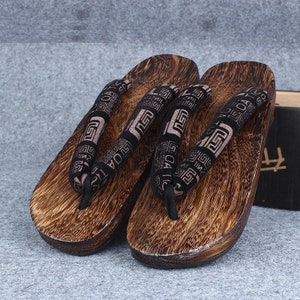 Japanese Geta Wooden Clogs Man Kimono Slippers Two-teeth Geta - Etsy