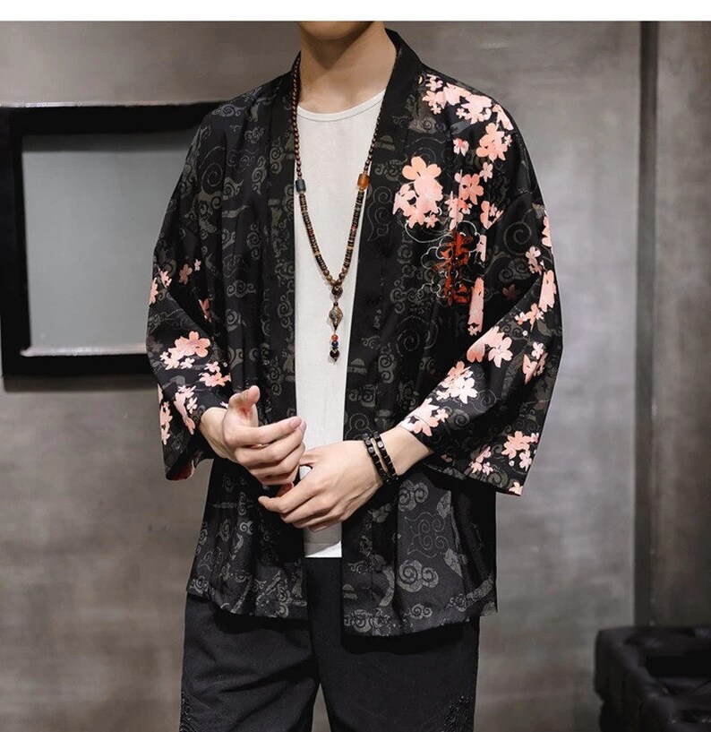 Japanese Kimono Clothes Haori Yukata Male Female Samurai Obi | Etsy