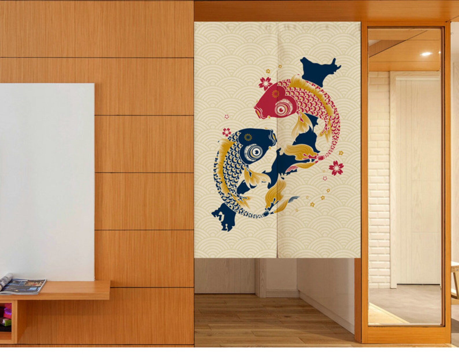 Japanese Doorway Curtain Split Cotton Fabric Noren Curtain - Etsy